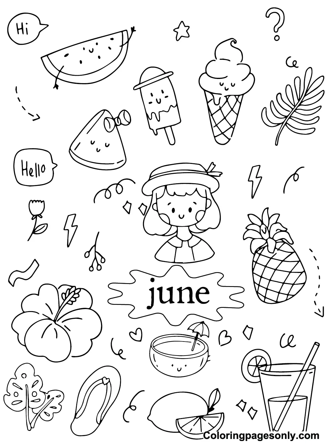 June Coloring Pages to Print - Free Printable Coloring Pages