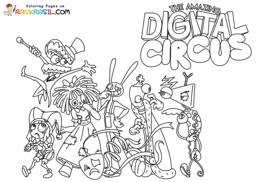 The Amazing Digital Circus Coloring Pages 1 Printable for Free Download